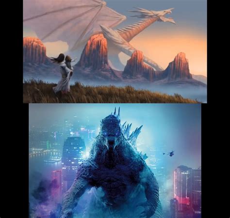Godzilla Vs Dragon Godzilla And King Ghidorah Clash In New Poster Art
