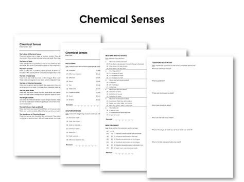 Chemical Senses Teaching Resources