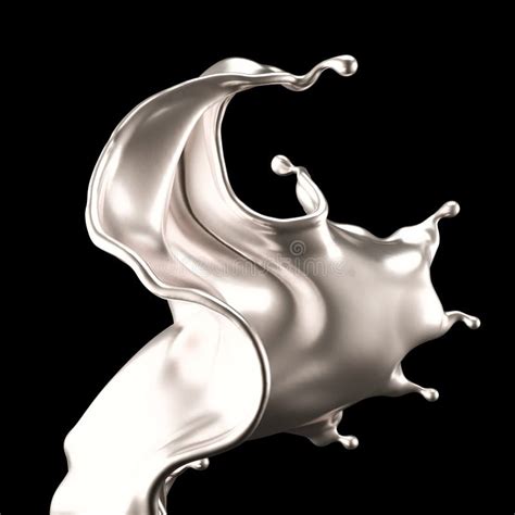 Luxurious Splash Of Silver 3d Illustration 3d Rendering Stock