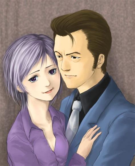 Safebooru 1boy 1girl Breasts Cleavage Couple Hug Husband And Wife