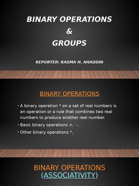 Binary Operations Pdf