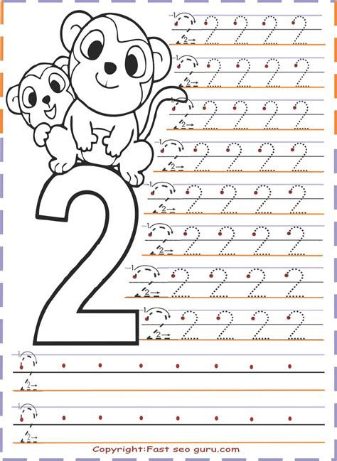 Large Free Printable Number Tracing Sheets