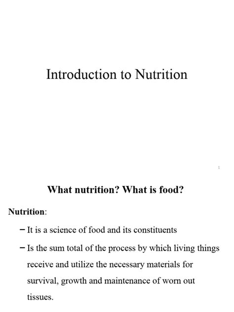 Introduction Pdf Nutrients Diet And Nutrition