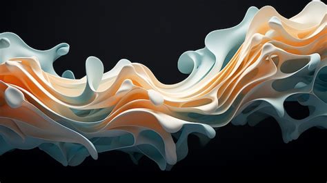 Premium Ai Image Abstract Art Flowing Interconnected Shapes