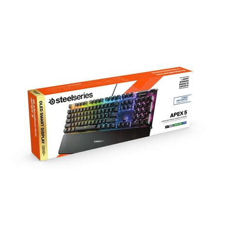 SteelSeries Apex 5 Hybrid Mechanical Gaming Keyboard Per Key RGB Illumination Aircraft Grade