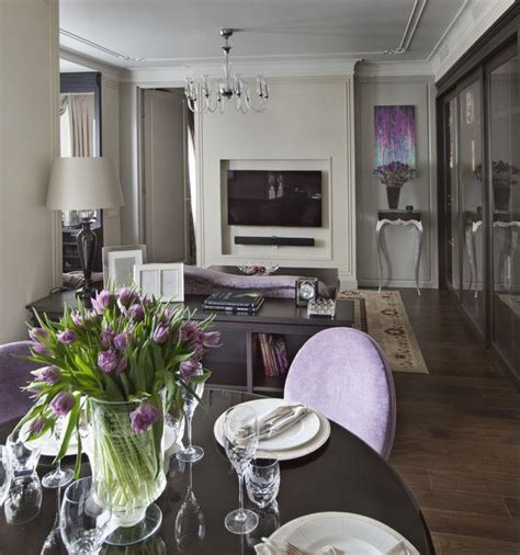 Фотографии из галереи 36886 статья Лавандовый ар деко в квартире ценителей живописи Интерьер