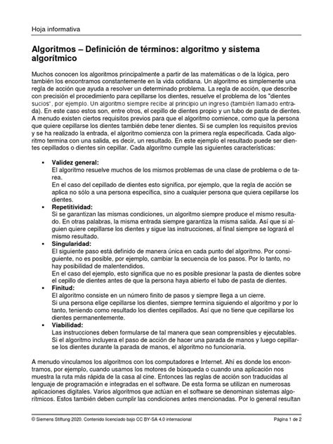 Algoritmos Definicion De Terminos Algoritmo Y Sistema Algoritmico Ccbysa2 Pdf