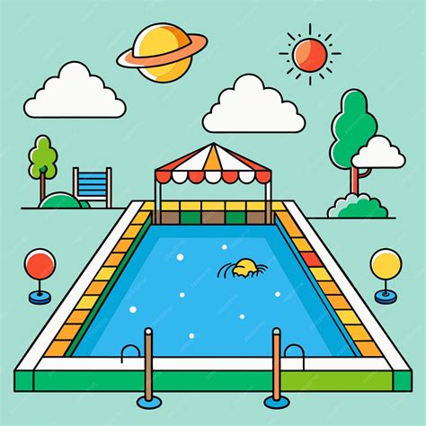 Swimming Pool Vector Illustration Cartoon Premium Ai Generated Vector