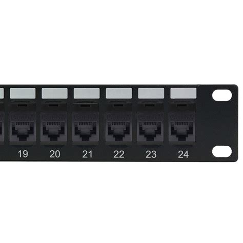 24 Port Cat6a Patch Panel 19 Rackmount 1u Pass Through