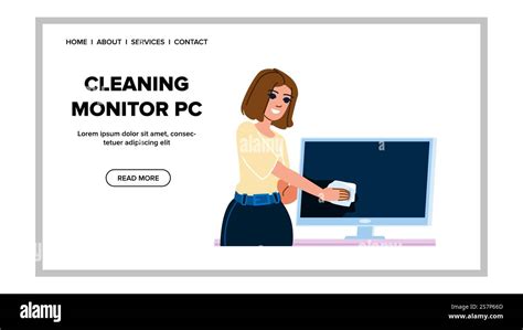 Clean Cleaning Monitor Pc Vector Display Laptop Desktop Office House