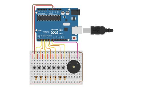 Circuit Design Arduino Block Piano Tinkercad