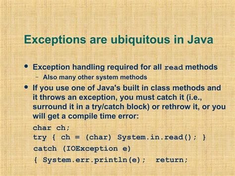 Exceptions In Java Ppt Programming Languages Computing