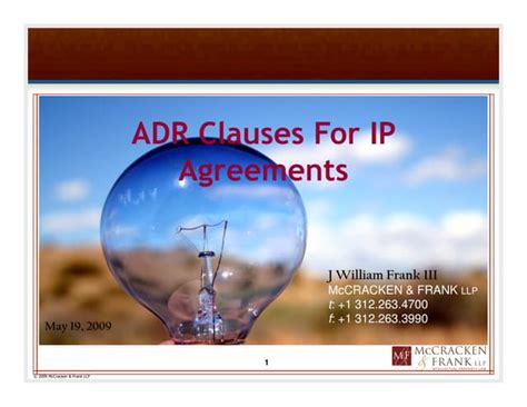Adr Clauses For Ip Agreements Pdf