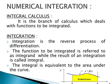 Numerical Integration And Its Applications Ppt