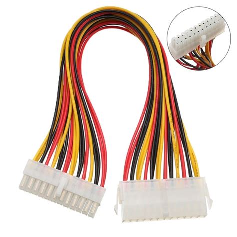 Atx 24 Pin Male To 24 Pin 30cm Female Power Lead Connector Wire Power For Internal Pc Psu Tw