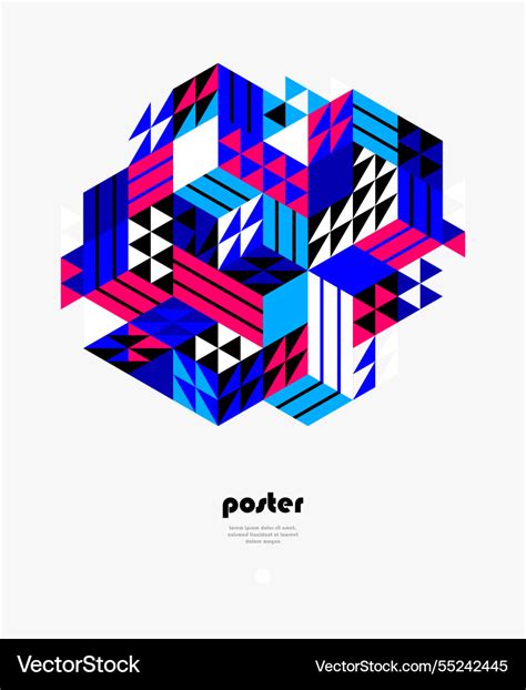 3d Isometric Cubic Design Geometric Abstract Vector Image