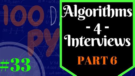 Python Algorithms Best Way To Learn Coding Ace Your Interview Youtube