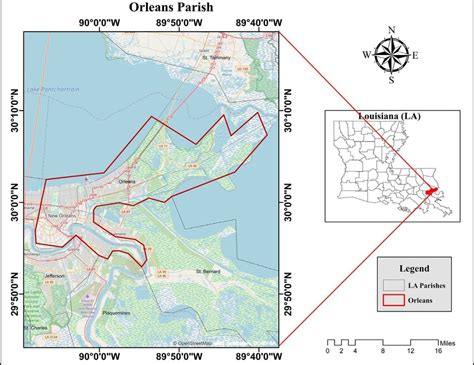 Location Map Of Orleans Parish Download Scientific Diagram