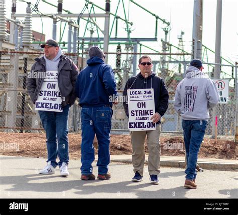 The Workers In Boston Walk The Picket Line During A Workers Strike