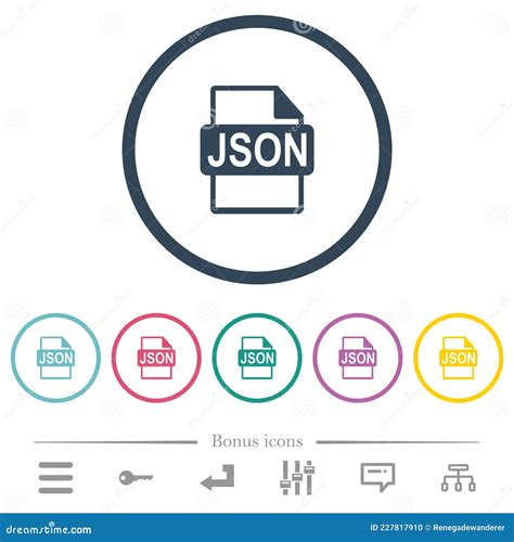 Json File Format Icone A Colori Piatti In Profili Arrotondati