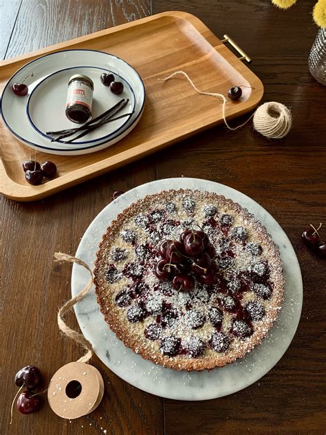 Fresh Cherry Tart In Vanilla Custard With Almond Crust Java Sisters