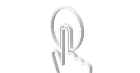 White Hand Click Cursor Outline Icon Objetos 3d Incluyendo Contorno Y Hacer Clic Envato Elements