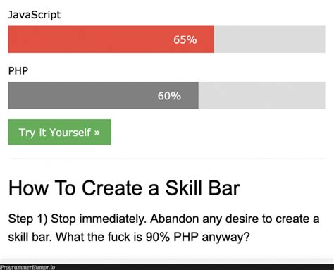 how to create a developer skill bar in 2020