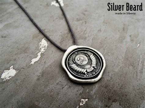 Серебряный кулон Герб СССР Silver Beard