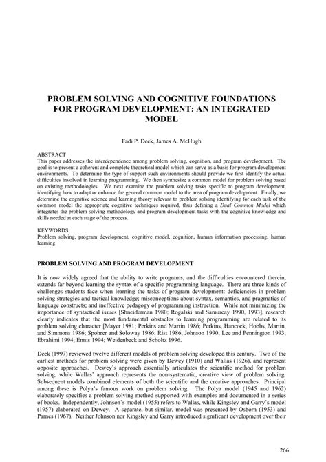 Pdf Problem Solving And Cognitive Foundations For Program Development
