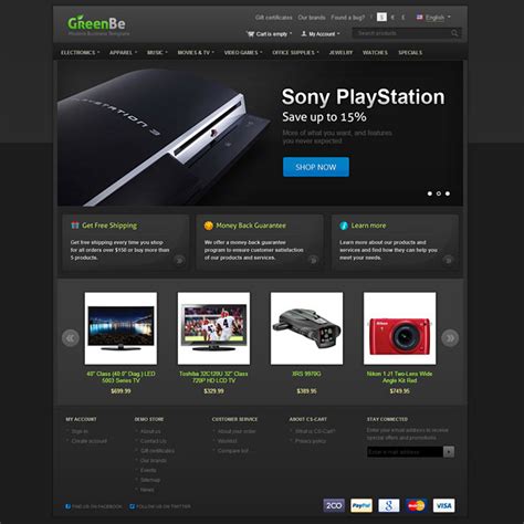 Dark Cs Cart Theme Dark Cs Cart Car Parts Template