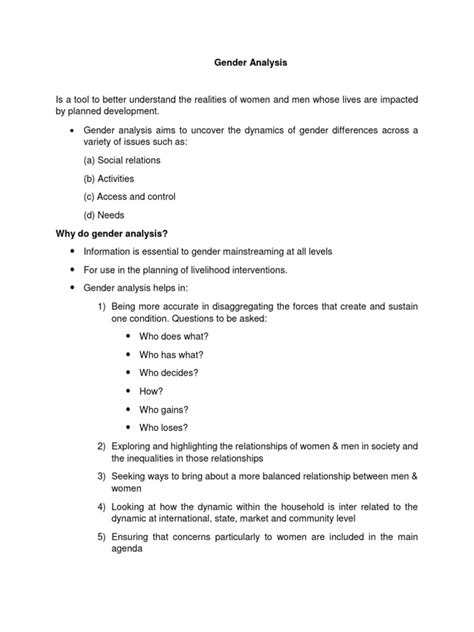 Gender Analysis Pdf