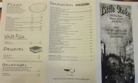Menu At Little Italy Pizzeria Mckenney