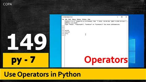 P149 Py 7 Use Operators In Python Youtube