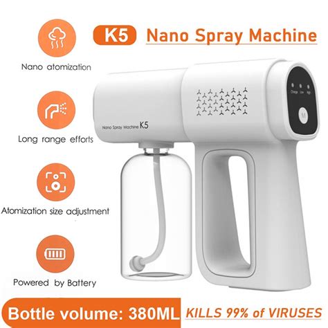 K5 Nano Atomizer Electric Sprayer Disinfectant Atomizer Bottle Rechargeable Nano Steam 380ml