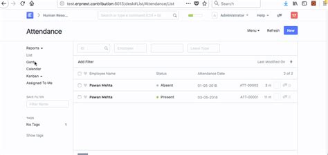 add calendar view to attendance doctype · issue 13917 · frappe erpnext · github
