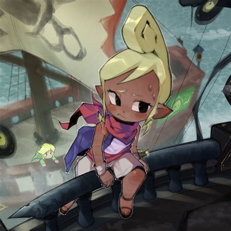 Link Toon Link And Tetra The Legend Of Zelda And More Drawn By Onimiere Danbooru