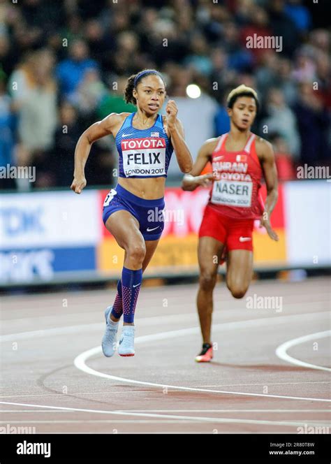Allyson Felix Participating In The 400 Meters At The World Athletics