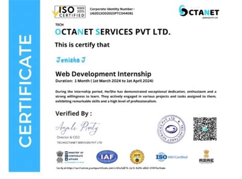 Jenisha J On Linkedin Webdevelopment Octanet Internshipjourney