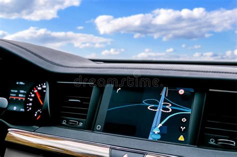 Maps Application With GPS Navigation On Screen In Car Dashboard Panel Intelligent Digital