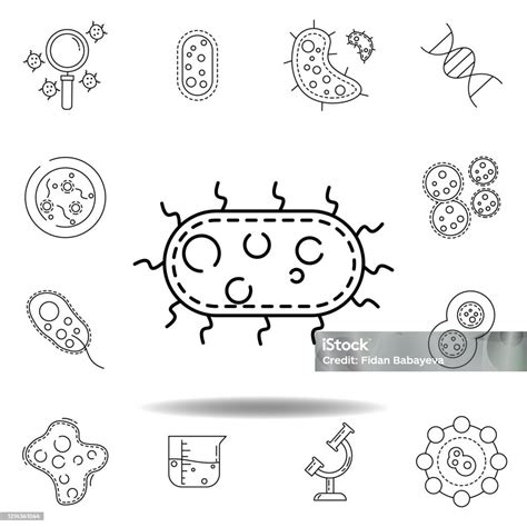 질병 건강 관리 의료 라인 아이콘입니다 박테리아 바이러스 일러스트 아이콘의 요소 기호 기호는 웹 로고 모바일 앱 Ui Ux에