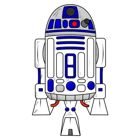 How To Draw R2d2 From Star Wars How To Draw Cartoons R2d2 Stickers