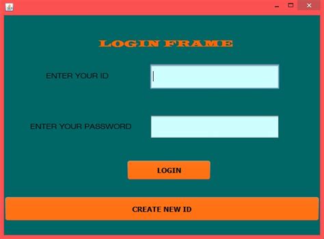 How To Create A Login Frame With Create New Id Option In Java