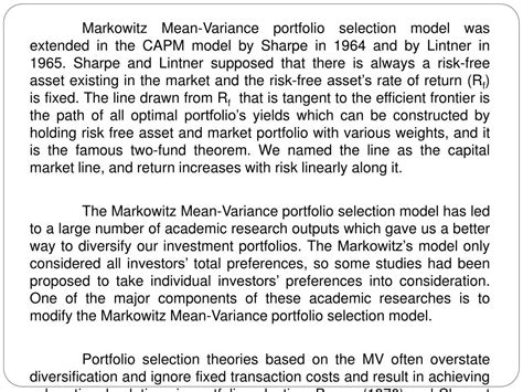 Ppt Using Mean Variance Model And Genetic Algorithm To Find The Optimized Weights Of Portfolio