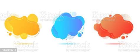 유체 추상 벡터 배너 기하학적 액체 형태 집합입니다 텍스트 복사 공간이 있는 전단지 브로셔 및 게시물에 대한 그라데이션 요소입니다 최소한의 매력적인 디자인을 위한 그래픽