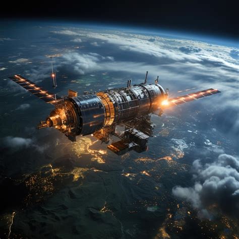 Premium Ai Image A Military Satellite Floating Around The Earth