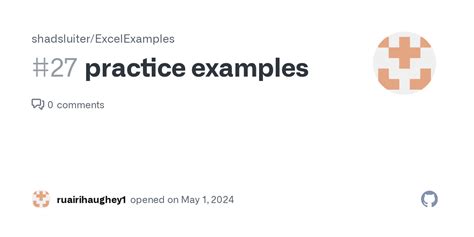 Practice Examples Issue Shadsluiter Excelexamples Github