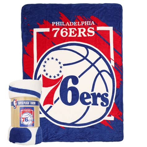 Nba Philadelphia 76ers Dimensional Micro Raschel Throw Blanket 46x60 I