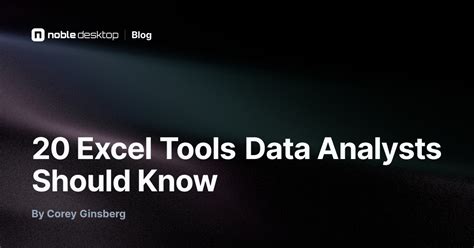 20 Excel Tools Data Analysts Should Know — Data Analytics