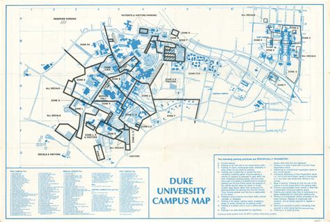Duke University Campus Map Curtis Wright Maps