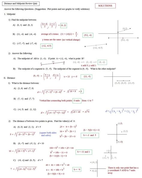Distance And Midpoint Formula Worksheet Proworksheet
